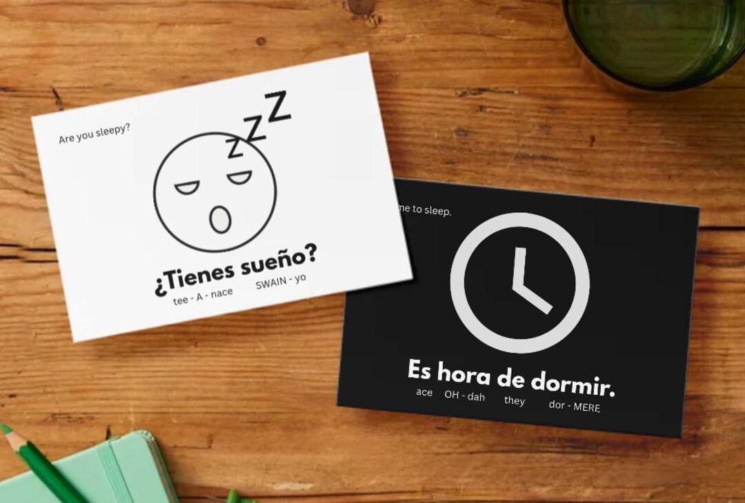 Printable or Digital: Bedtime Spanish Phrases – High-contrast Spanish ...