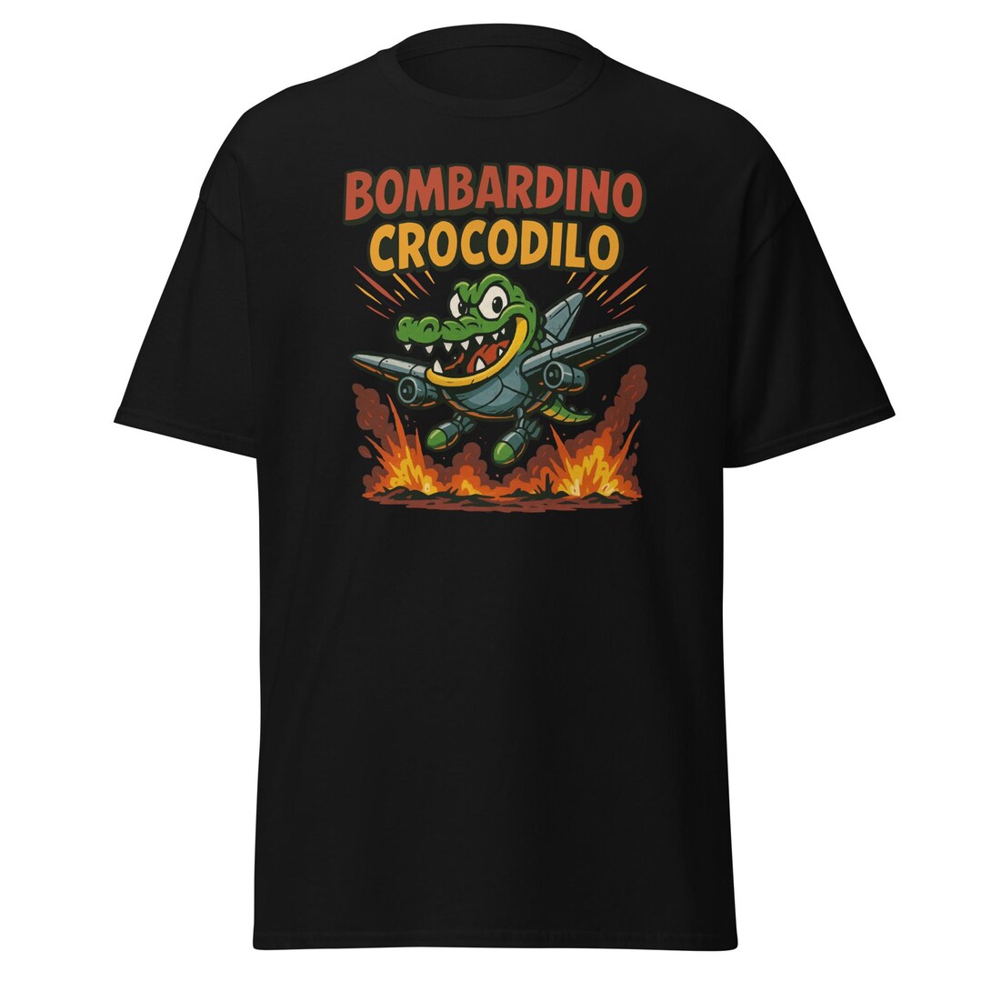 Bombardino Crocodilo Meme T-shirt, Funny Bootleg Rap Shirt,italian ...