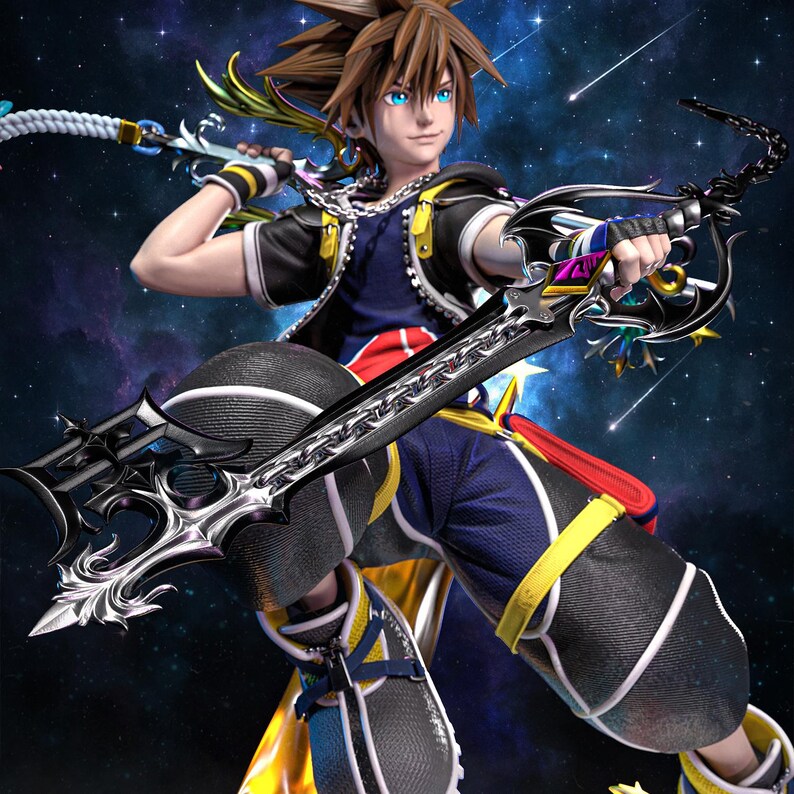 Sora STL Statue | 1/6 Scale Fanart 3D Print File | Vitral Base ...