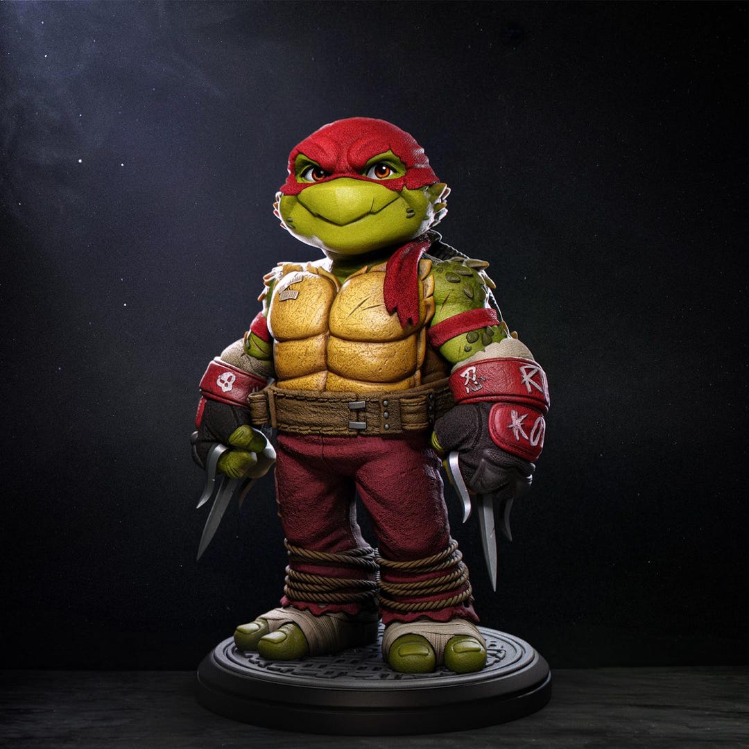 Raphael STL Statue | TMNT Fanart 1/6 Scale 3D Print Figure (pre ...