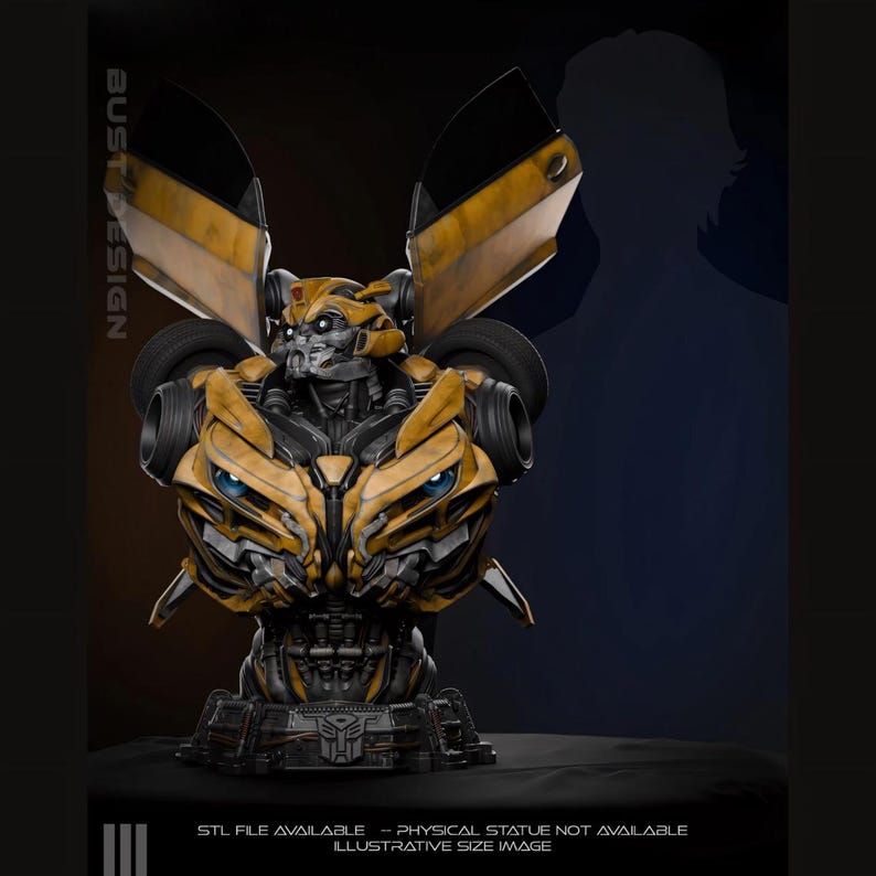 Bumblebee STL Statue + Bust | Fanart 1/18 Scale 3D Print Model ...