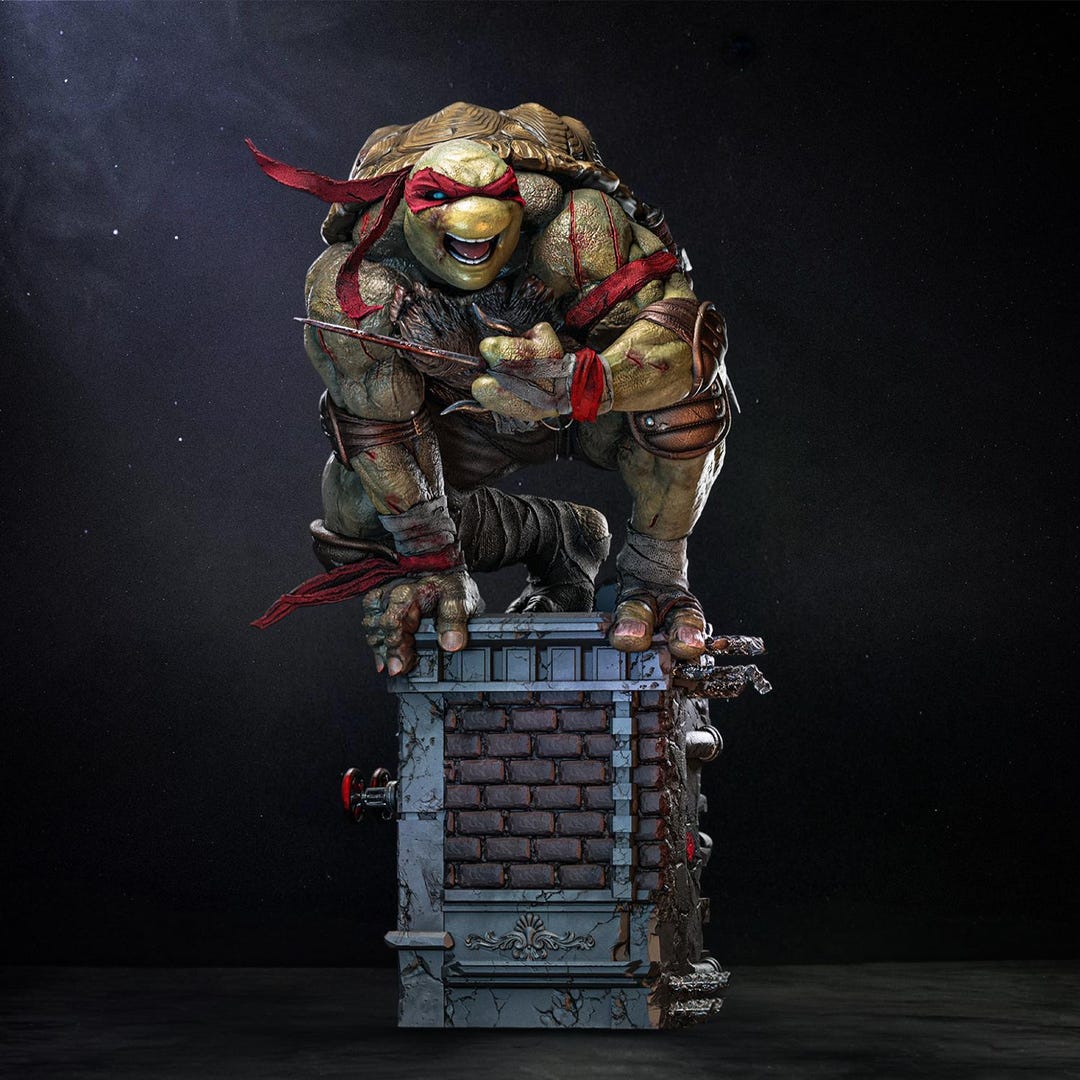 Raphael STL Statue + Bust | TMNT Fanart 1/6 Scale 3D Print File Diorama ...