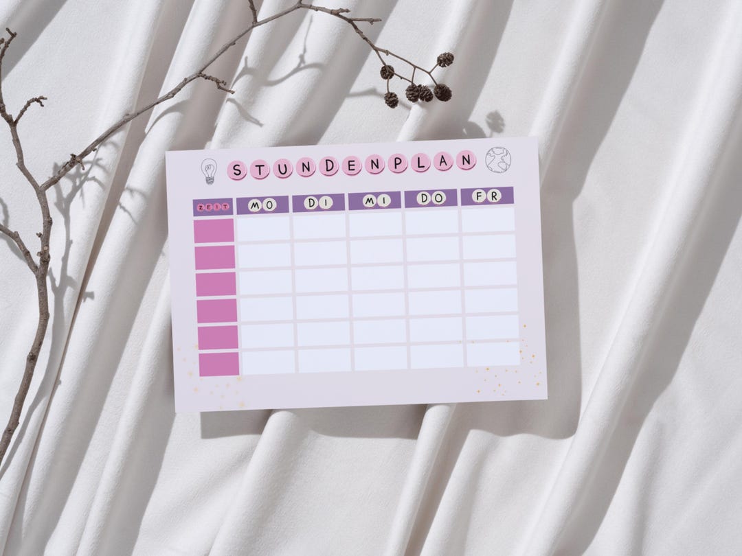 Pink Timetable in Friendship Bracelet Design | Printable | Organization ...