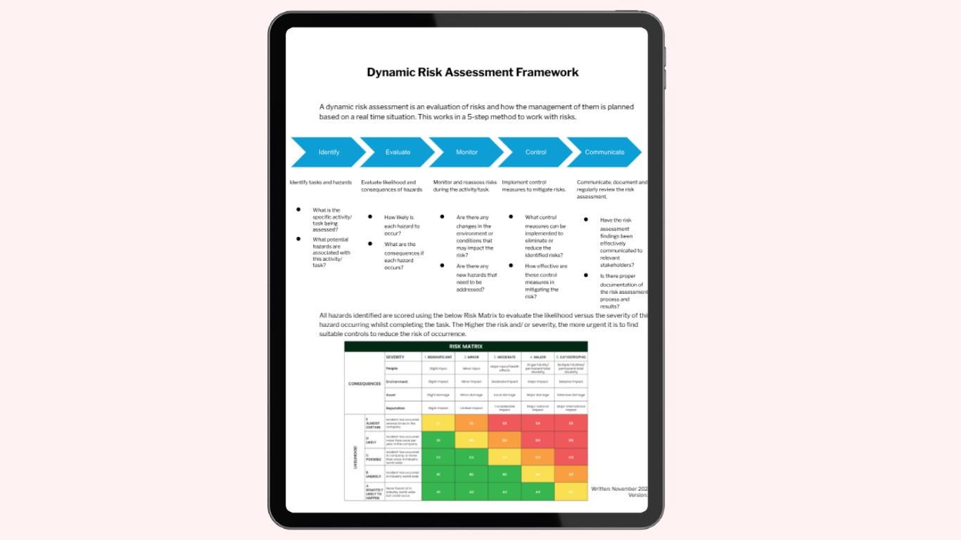 Dynamic Risk Assessment Template - Etsy
