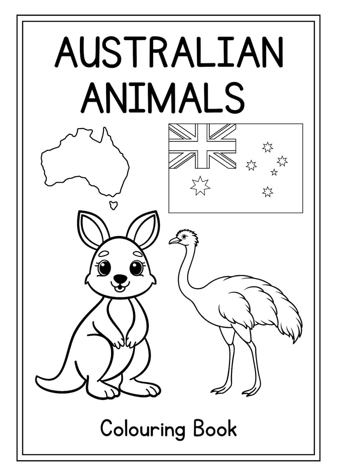 Australian Animals Colouring in Book - Etsy
