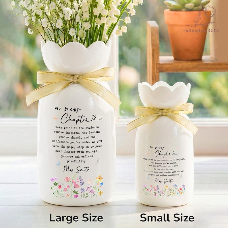 Teacher Retirement Gift Flower Vase, Retirement Gift for Teacher ...