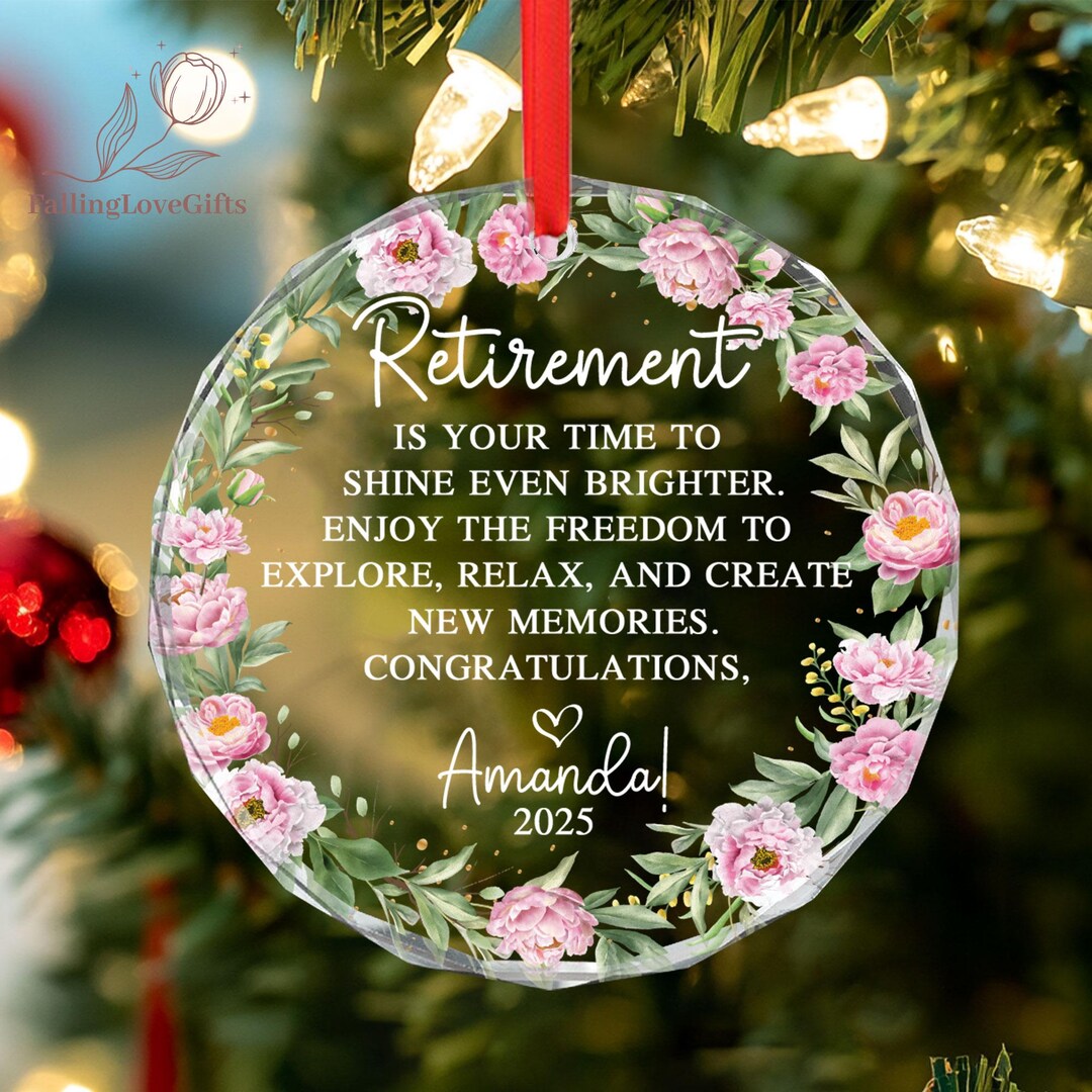 Personalized Retirement Gift, Retirement Glass Ornament, Retirement ...