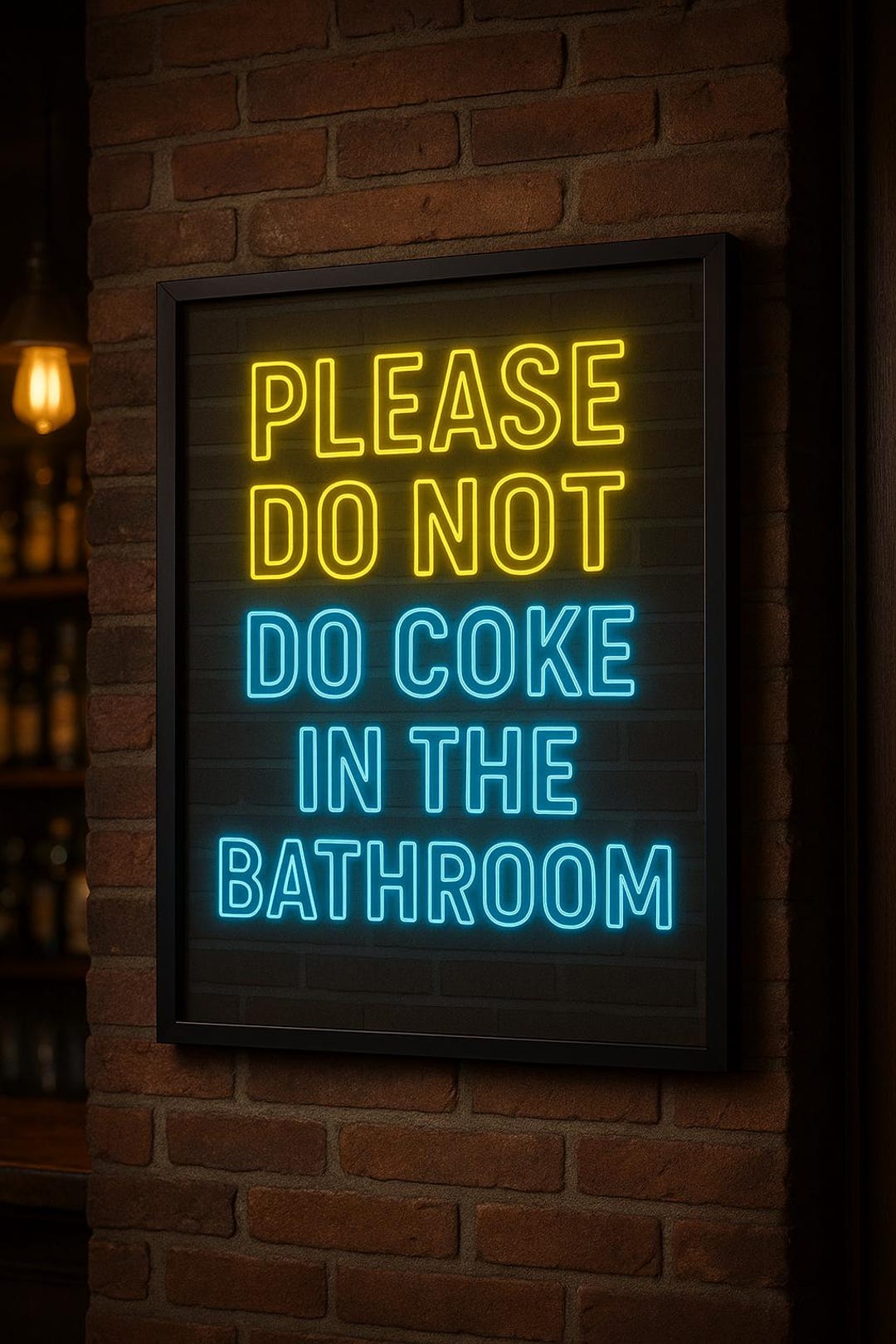 Funny Bathroom Sign | Neon Bar Printable | Instant Download Wall Art ...