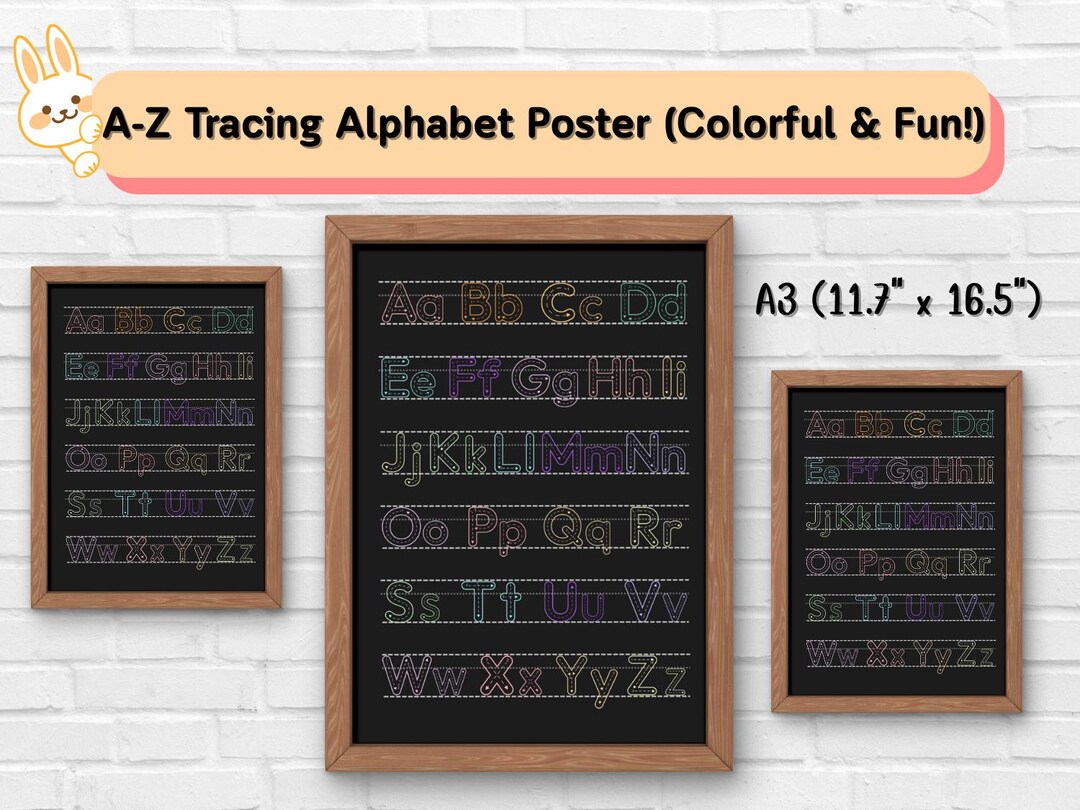 ABC Educational Wall Art Alphabet Poster (colorful & Fun!) - Etsy