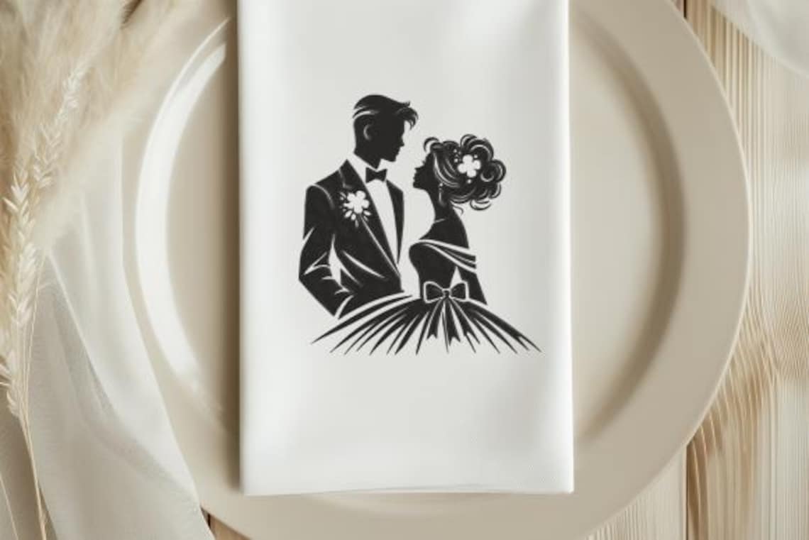 Wedding Embroidery Design, Romantic Marriage Couple, Wife and Husband ...
