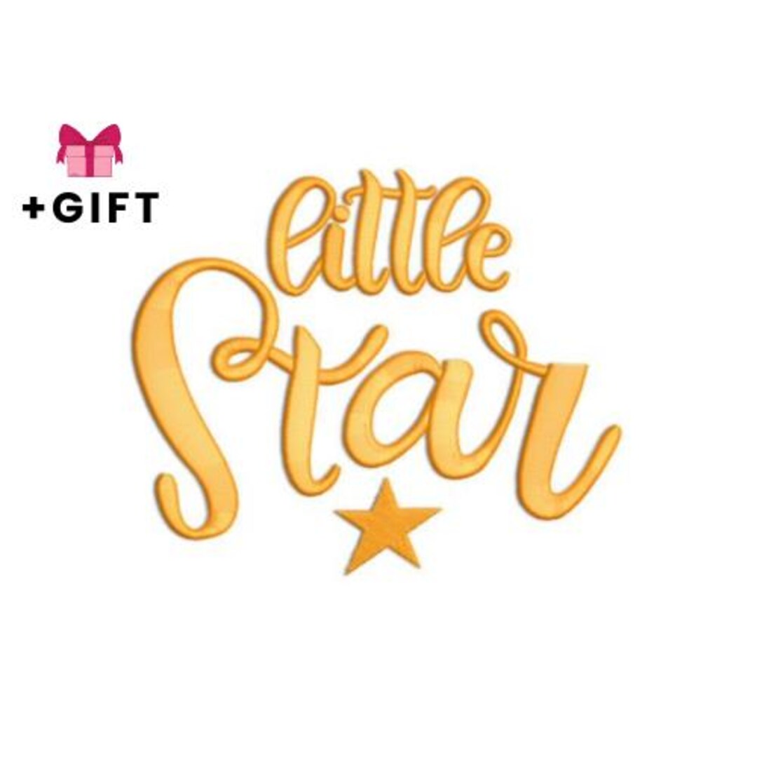 Little Star Embroidery Design, Golden Baby Title Machine Embroidery ...