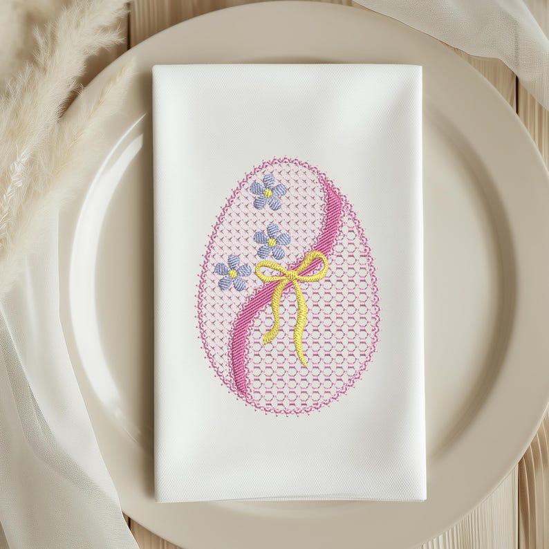 Eggs Embroidery Design, Easter Egg Lace Machine Embroidery File ...