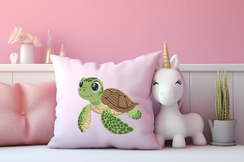 Turtle Embroidery Design, Cute Baby Turtle Machine Embroidery Design ...