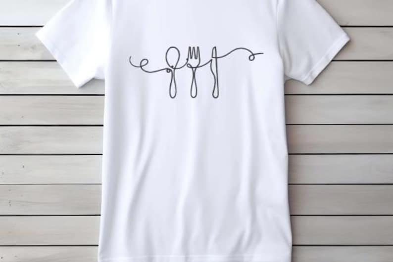 Kitchen Embroidery Design, Linear Utensils, Minimalist Cooking Machine ...