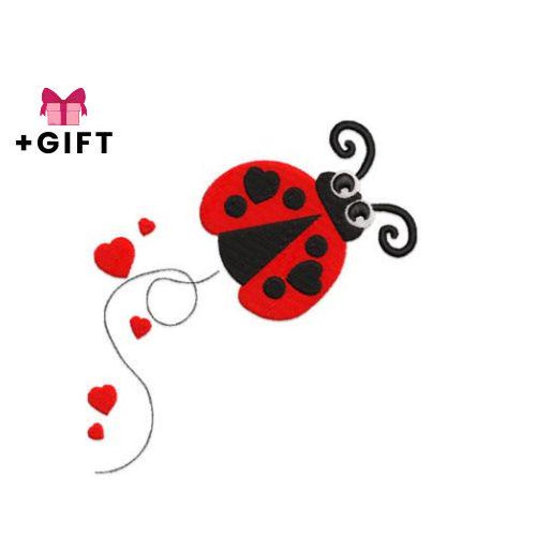 Ladybug Macine Embroidery Design, Beautiful Minimalistic Ladybugs ...