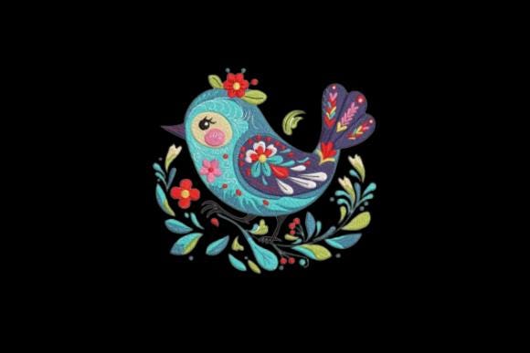 Bird Embroidery Design, Cute Flower Bird Machine Embroidery Design ...