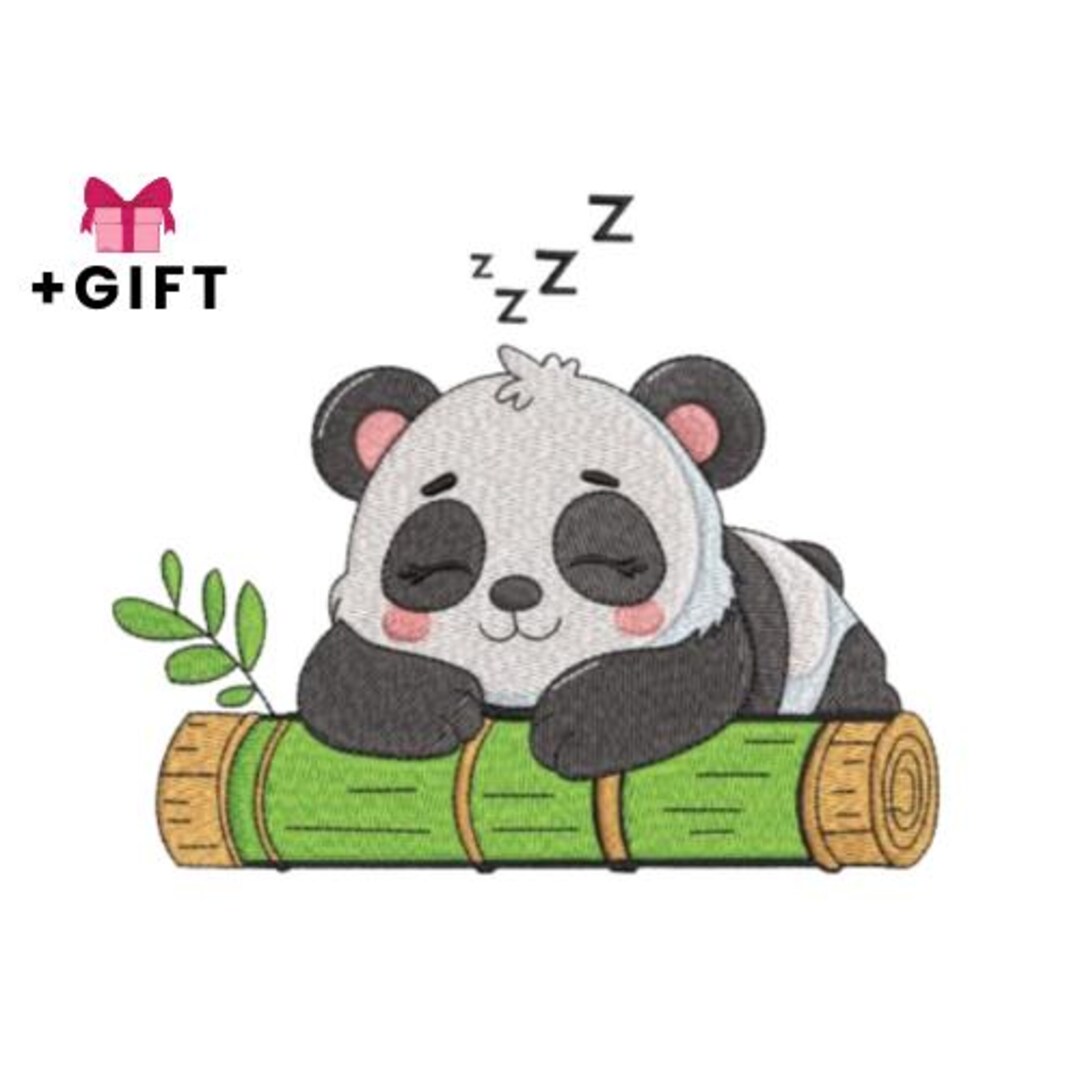Cute Panda Machine Embroidery Design - Beautiful Sleeping Cartoon ...