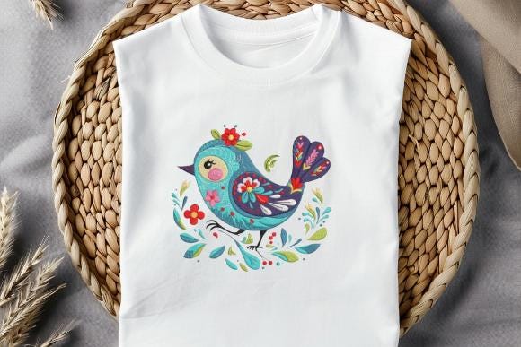 Bird Embroidery Design, Cute Flower Bird Machine Embroidery Design ...