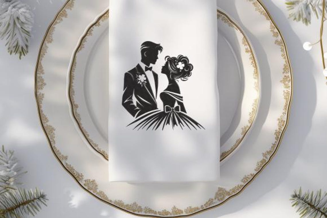 Wedding Embroidery Design, Romantic Marriage Couple, Wife and Husband ...
