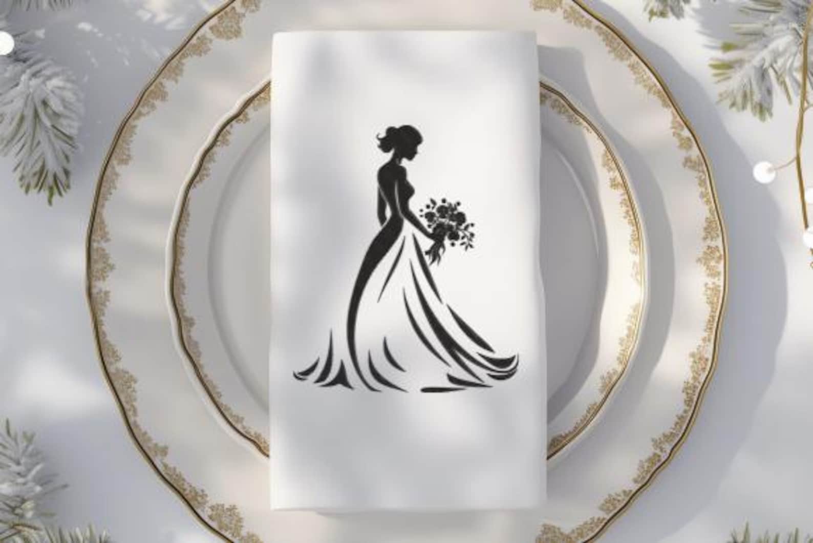 Wedding Embroidery Design, Elegant Bride, Minimalistic Bridal Dress ...