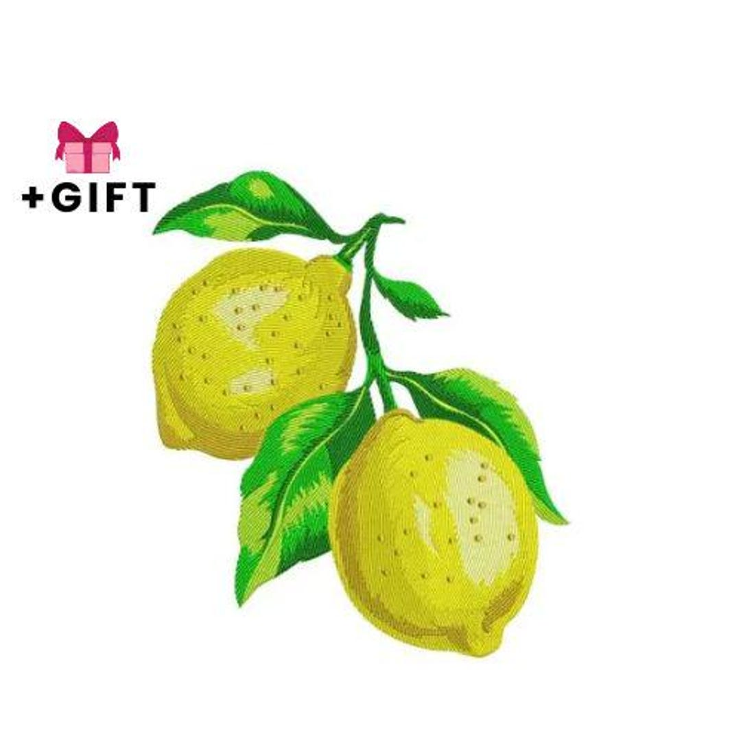 Lemons Embroidery Design, Lemon Branch Machine Embroidery Design, Two ...