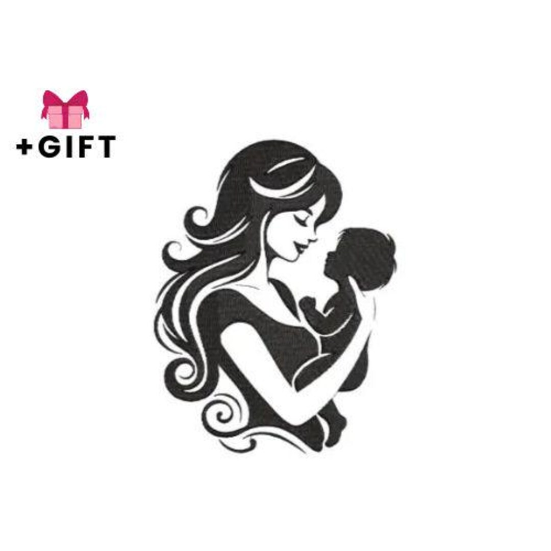 Mother Embroidery Design, Mom and Baby Machine Embroidery File, Instant ...