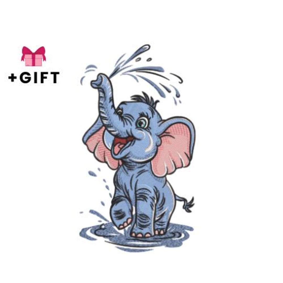 Cute Baby Elephant Machine Embroidery Design - Sweet Adorable Beautiful ...