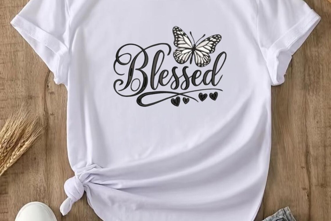 Blessed Embroidery Design,butterfly Blessed Machine Embroidery Design ...