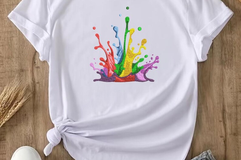 Explosion of Color Embroidery Design, Colorful Splash Machine ...
