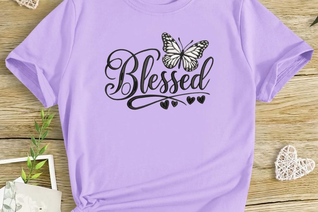 Blessed Embroidery Design,butterfly Blessed Machine Embroidery Design ...