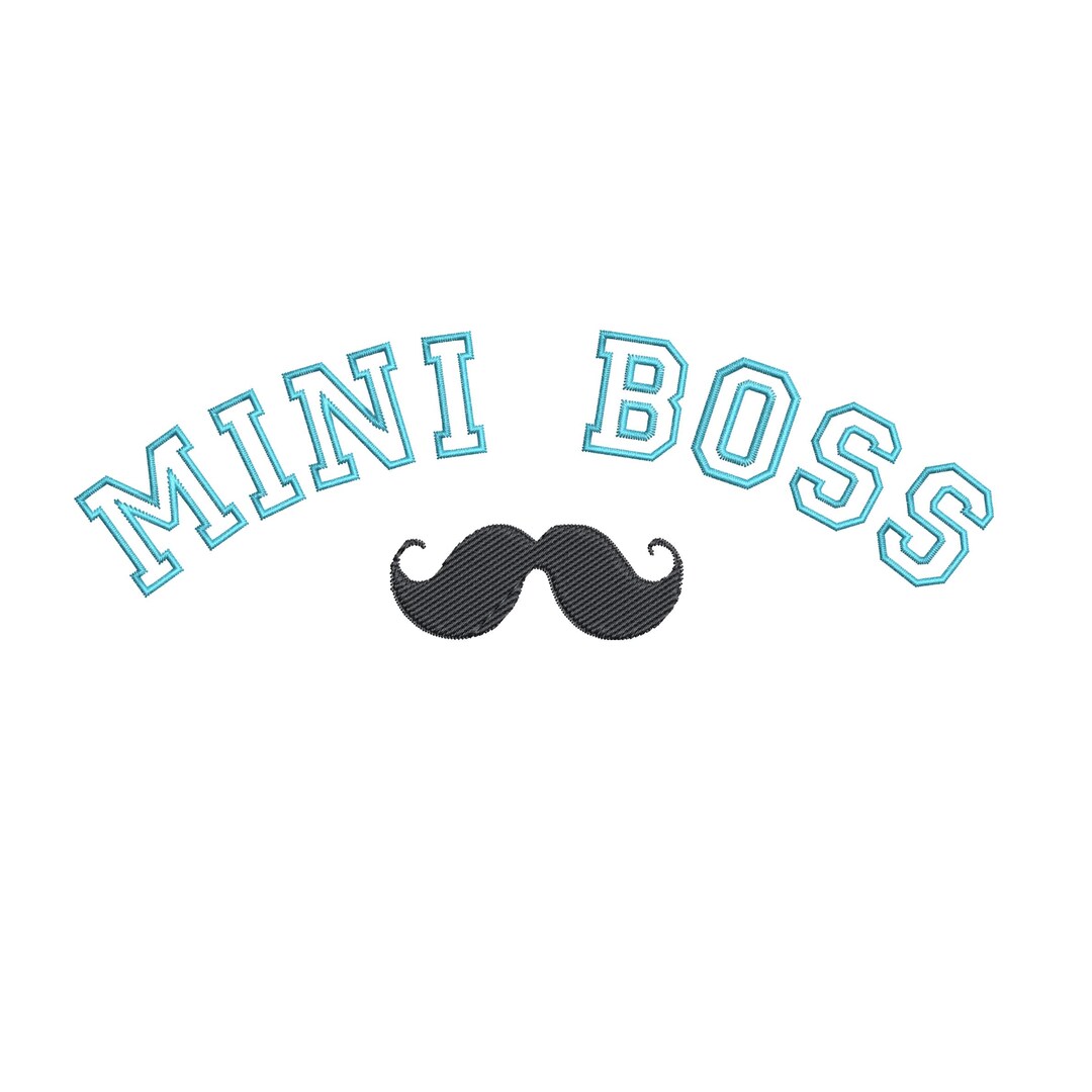Boy Embroidery Design, Mini Boss With Mustaches Machine Embroidery File ...