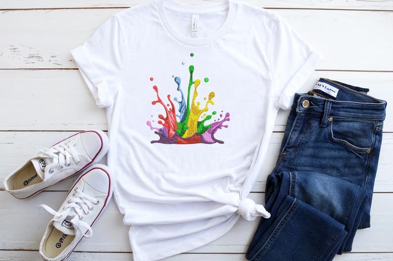 Explosion of Color Embroidery Design, Colorful Splash Machine ...