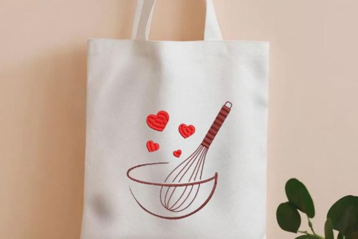 Kitchen Embroidery Design, Baked With Love Machine Embroidery Design ...