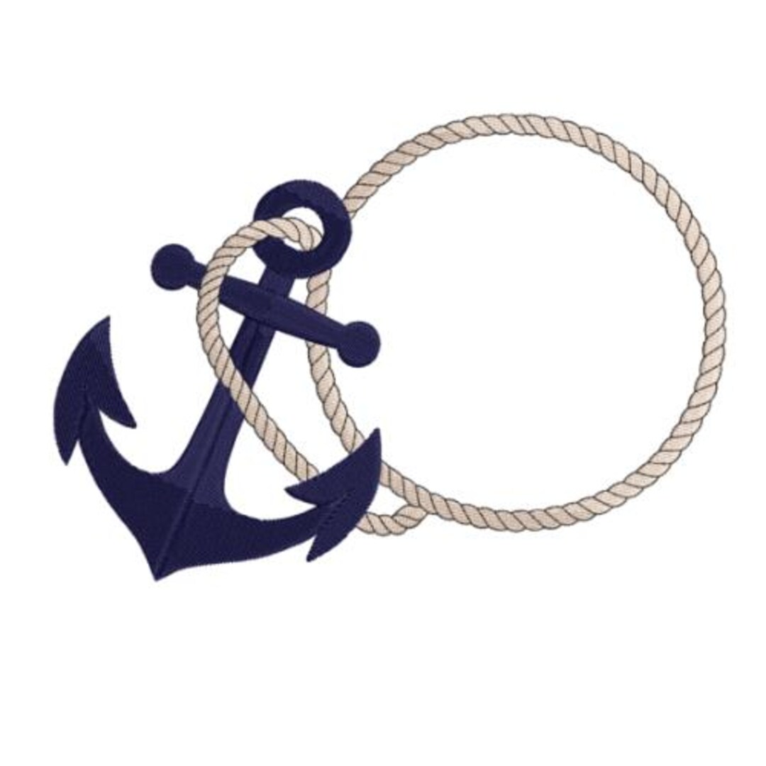 Sea Attributes Embroidery Design, Nautical Anchor and Rope Machine ...
