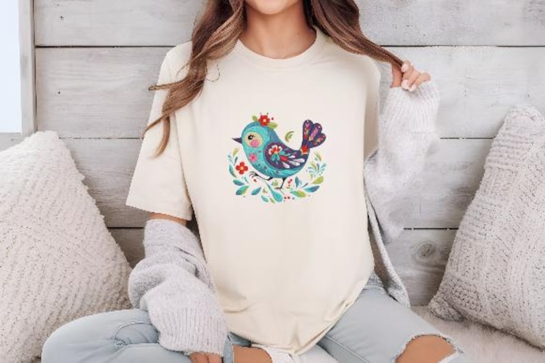 Bird Embroidery Design, Cute Flower Bird Machine Embroidery Design ...