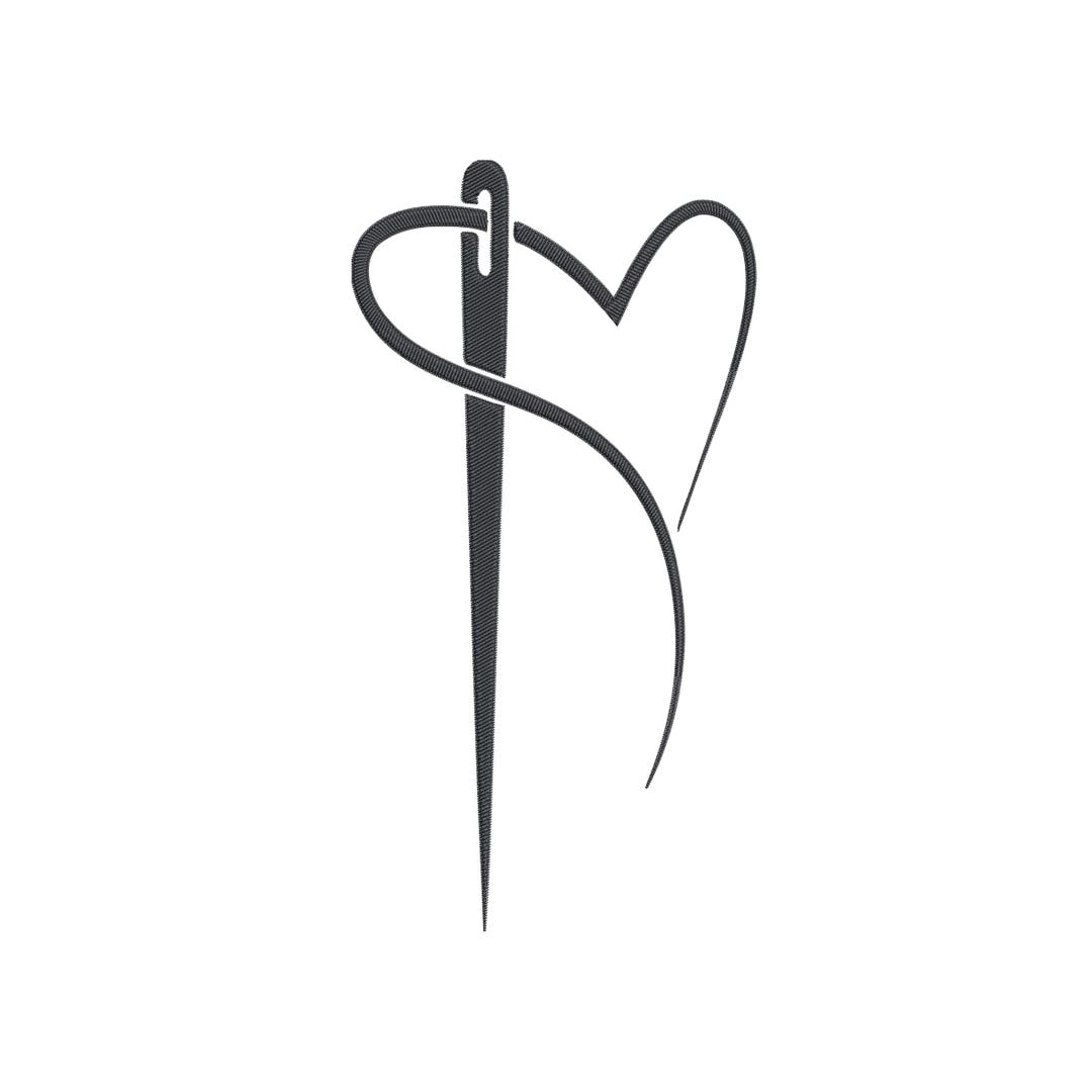 Sew Embroidery Design, Needle With Heart Machine Embroidery File ...