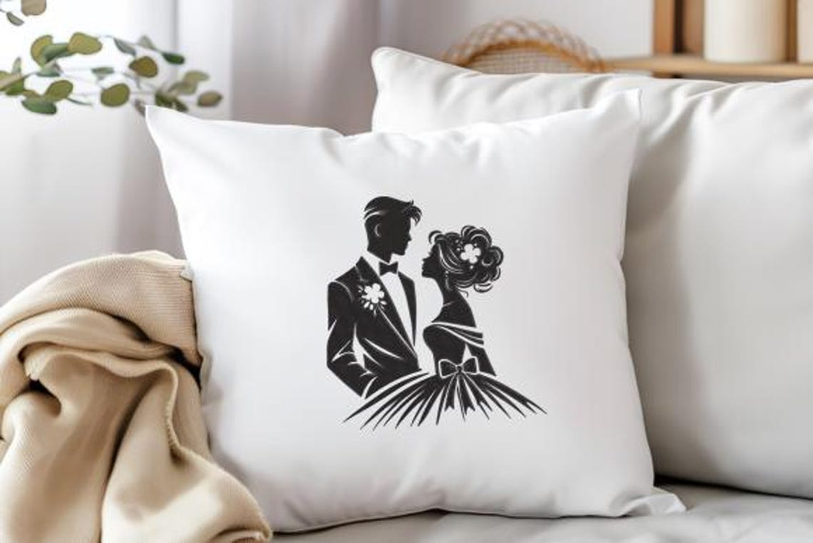 Wedding Embroidery Design, Romantic Marriage Couple, Wife and Husband ...