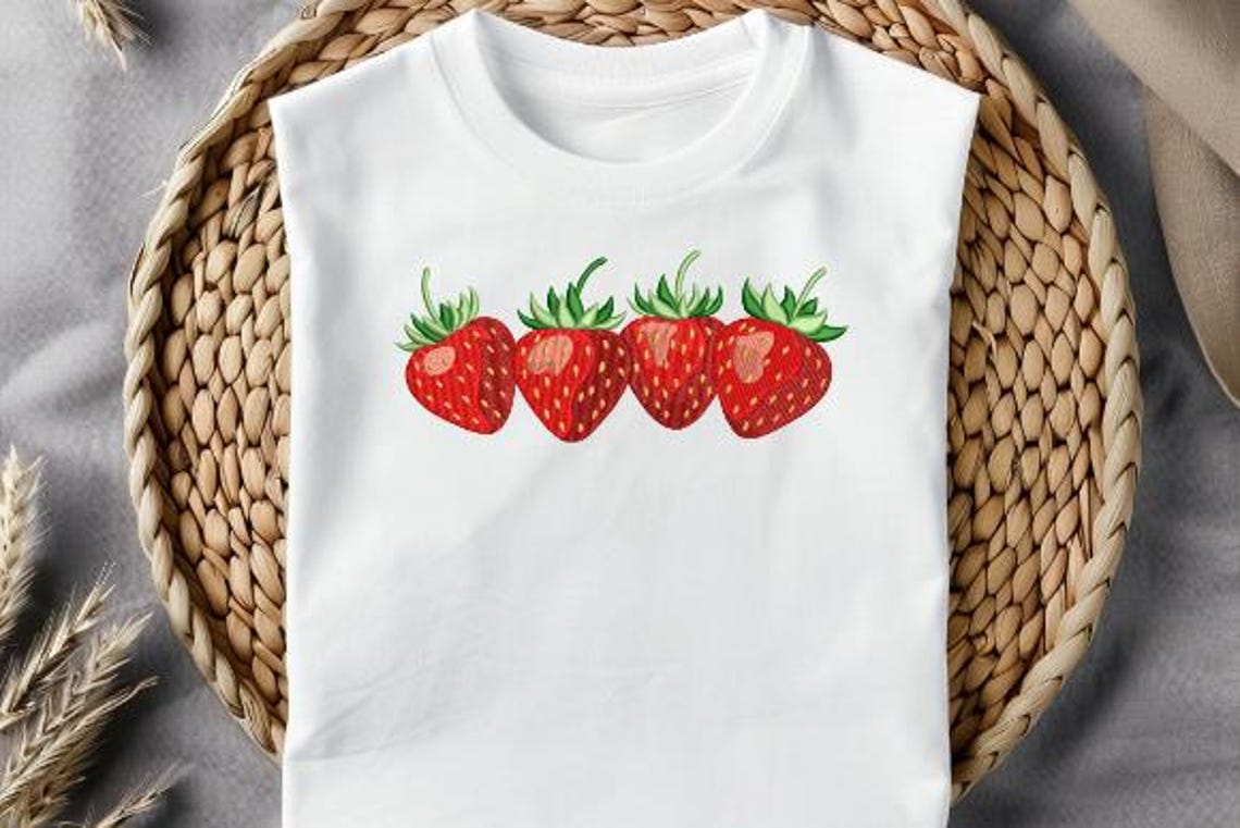 Berry Embroidery Design, Strawberry Fruit Machine Embroidery Design ...