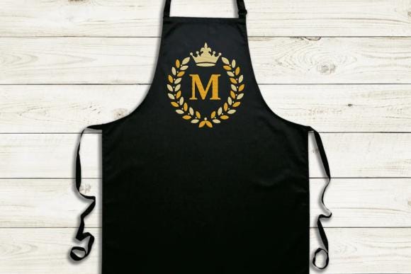 M Monogram Embroidery Design, Letter M With Royal Wreath Machine ...