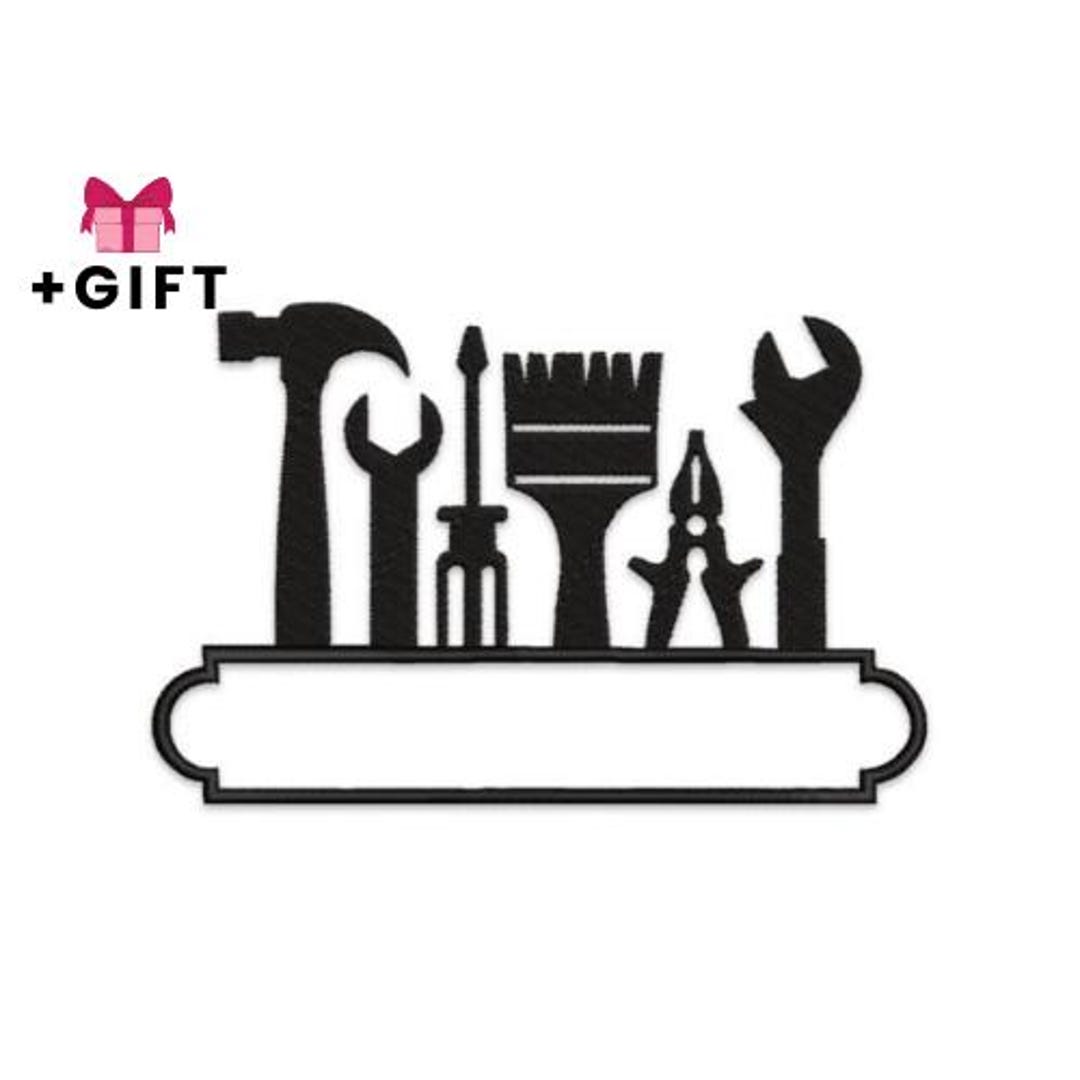 Split Tools Machine Embroidery Design - Masculine Hammer Screwdriver ...