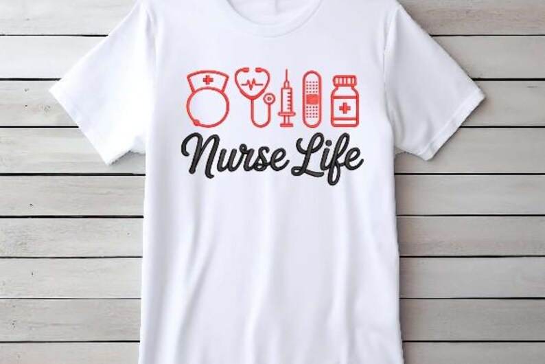 Medicine Icons Embroidery Design, Nurse Life Title Machine Embroidery ...