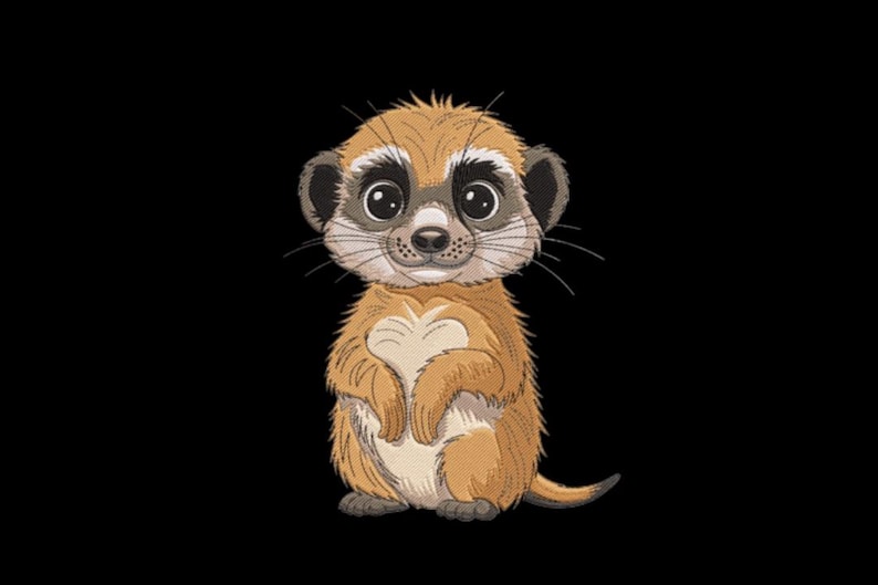 Meerkats Embroidery Design, Cute Meerkat Animal Machine Embroidery File ...