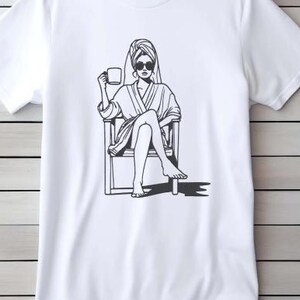 Spa Woman Embroidery Design, Linear Relax Lady Machine Embroidery File ...