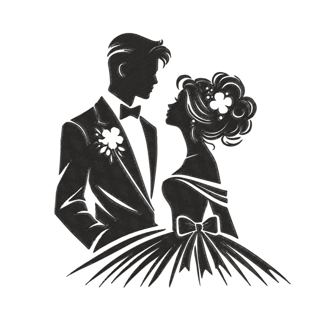 Wedding Embroidery Design, Romantic Marriage Couple, Wife and Husband ...