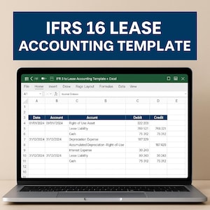 IFRS 16 Lease Accounting Excel Template | Lease Liability & ROU Asset ...