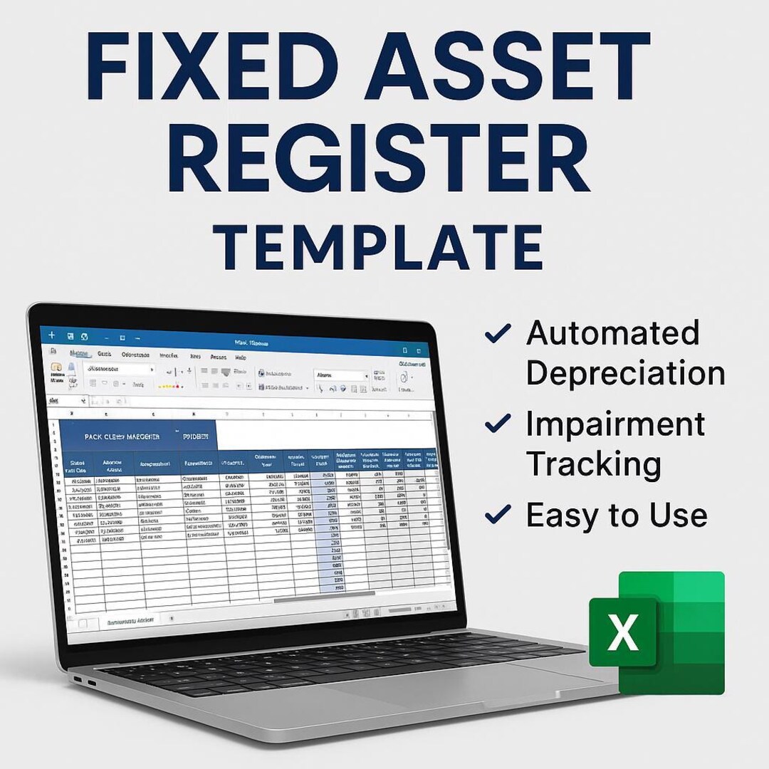 Fixed Asset Register Excel Template | Automated Depreciation Tracker ...