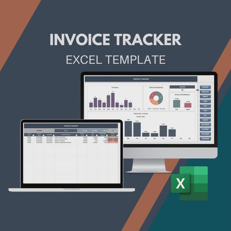 Invoice Tracker Excel Template - Etsy
