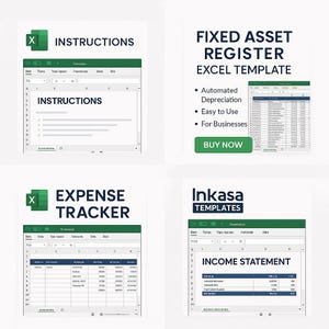 Fixed Asset Register Excel Template | Automated Depreciation Tracker ...
