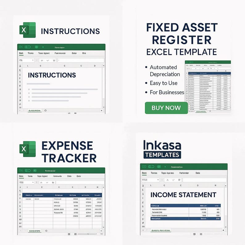 Fixed Asset Register Excel Template | Automated Depreciation Tracker ...