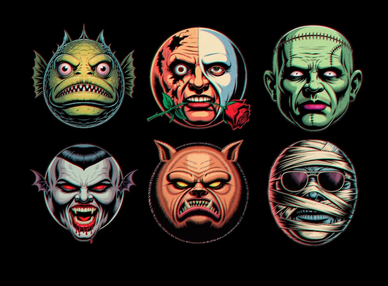 HORROR STICKERS - Monster Freaks | Classic Horror | Vampires Werewolves ...